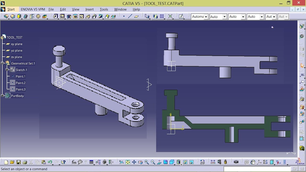 Complete tool test part model in catia with voice for beginners - YouTube