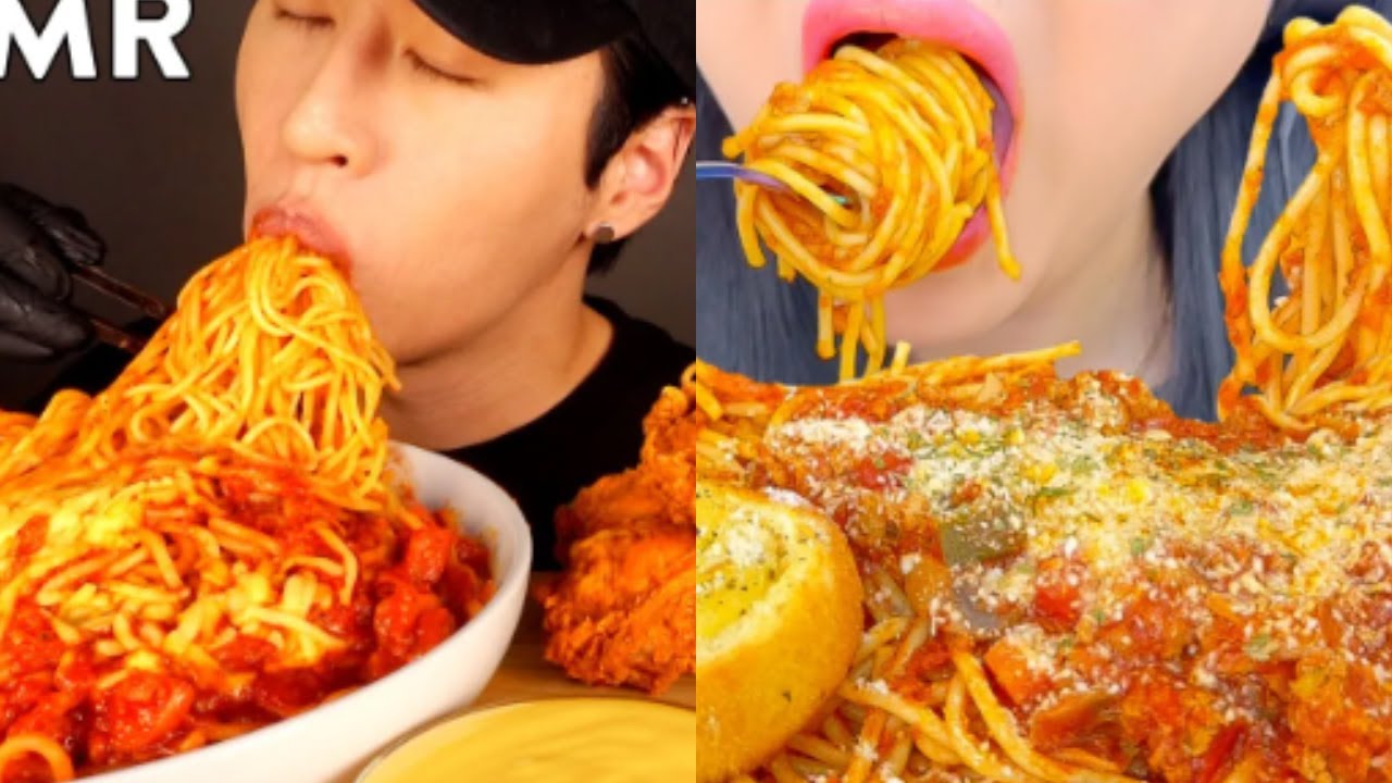 Mukbangers savoring SPAGHETTI | spaghetti asmr | mukbang - YouTube