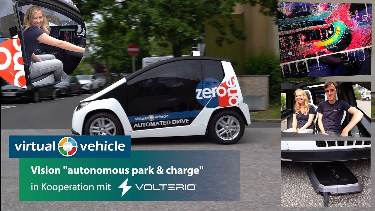 VIRTUAL VEHICLE LivInLab Autonomous Park+Charge + Volterio - YouTube