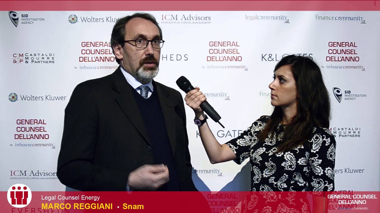 Marco Reggiani - General Counsel dell'Anno 2015 by inhousecommunity.it ...