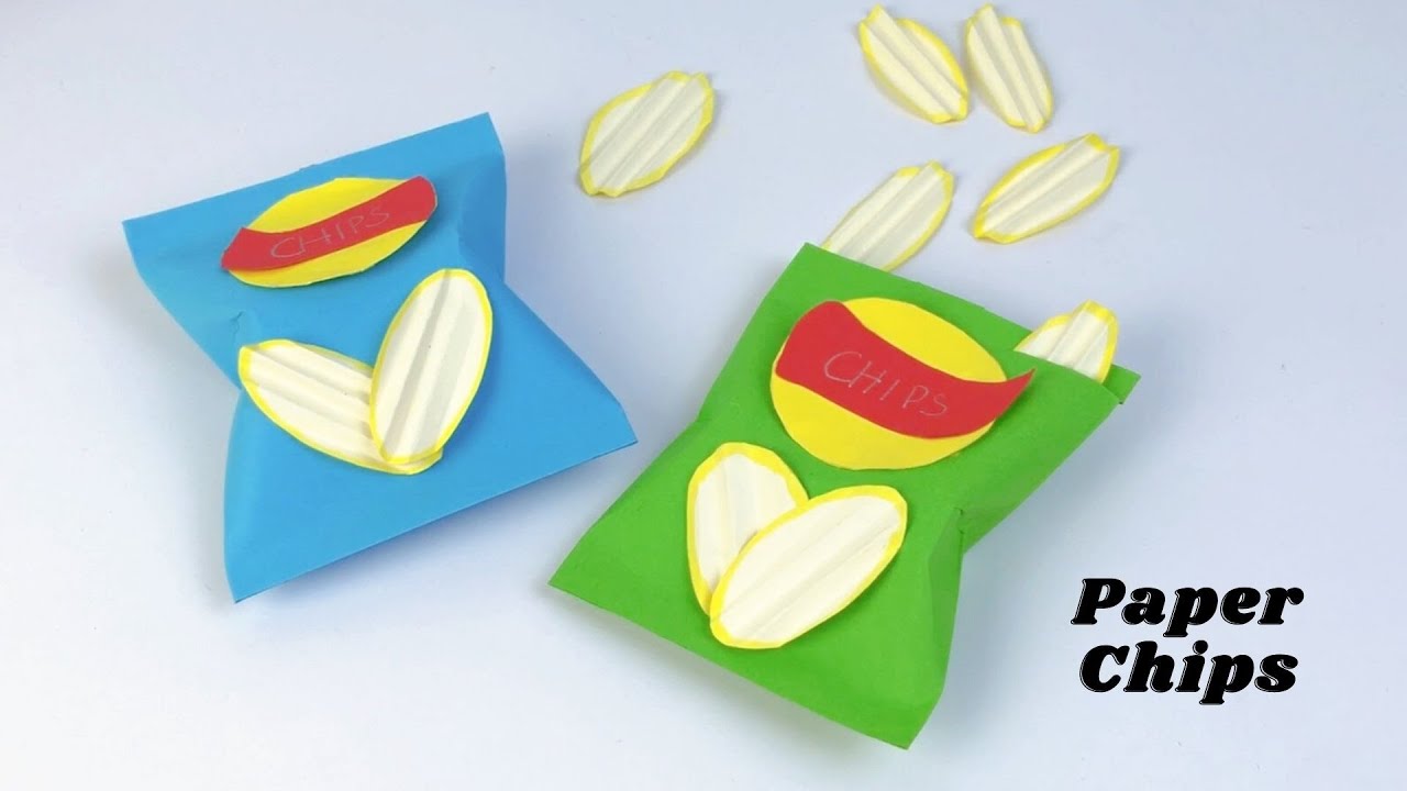 Paper Chips / How To Make Potato Chips / Paper Craft / Paper Craft for ...