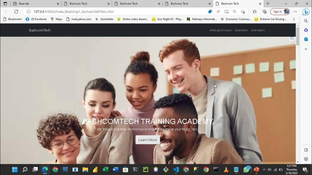 Responsive Website Design using Html CSS & Javascript | Step By Step Web Design Bashcomtech ...