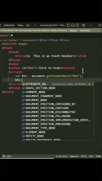 this in an Event Handler | on click | on click event | onclick js | on click function #shorts # ...