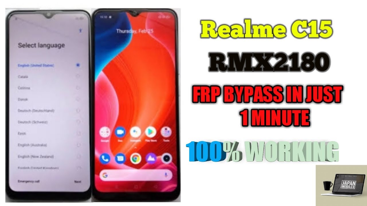 REALME C15 RMX2180 FRP REMOVE 1 MINTUE - YouTube