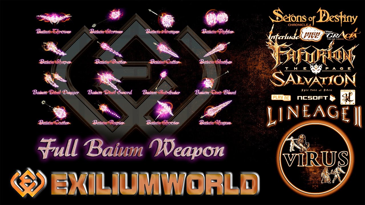 Full Set of Baium Weapons. LINEAGE II-FAFURION. For the www ...