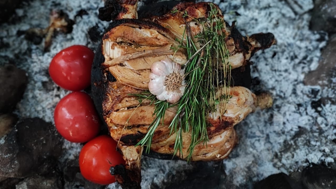 Roast chicken cooked out in the wild - Pilot 1 - YouTube