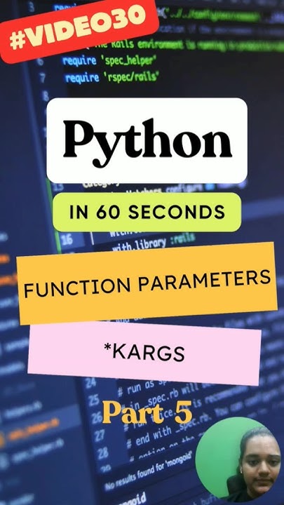**kargs Parameters : Types of Parameters in Python Part 5 #shorts - YouTube