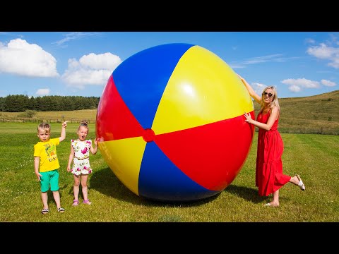 Gaby and Alex play with different Inflatable Toys for kids