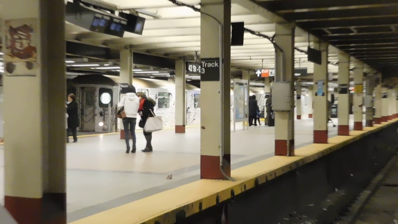 IRT Times Square Shuttle leaves Grand Central on Track 3 - YouTube