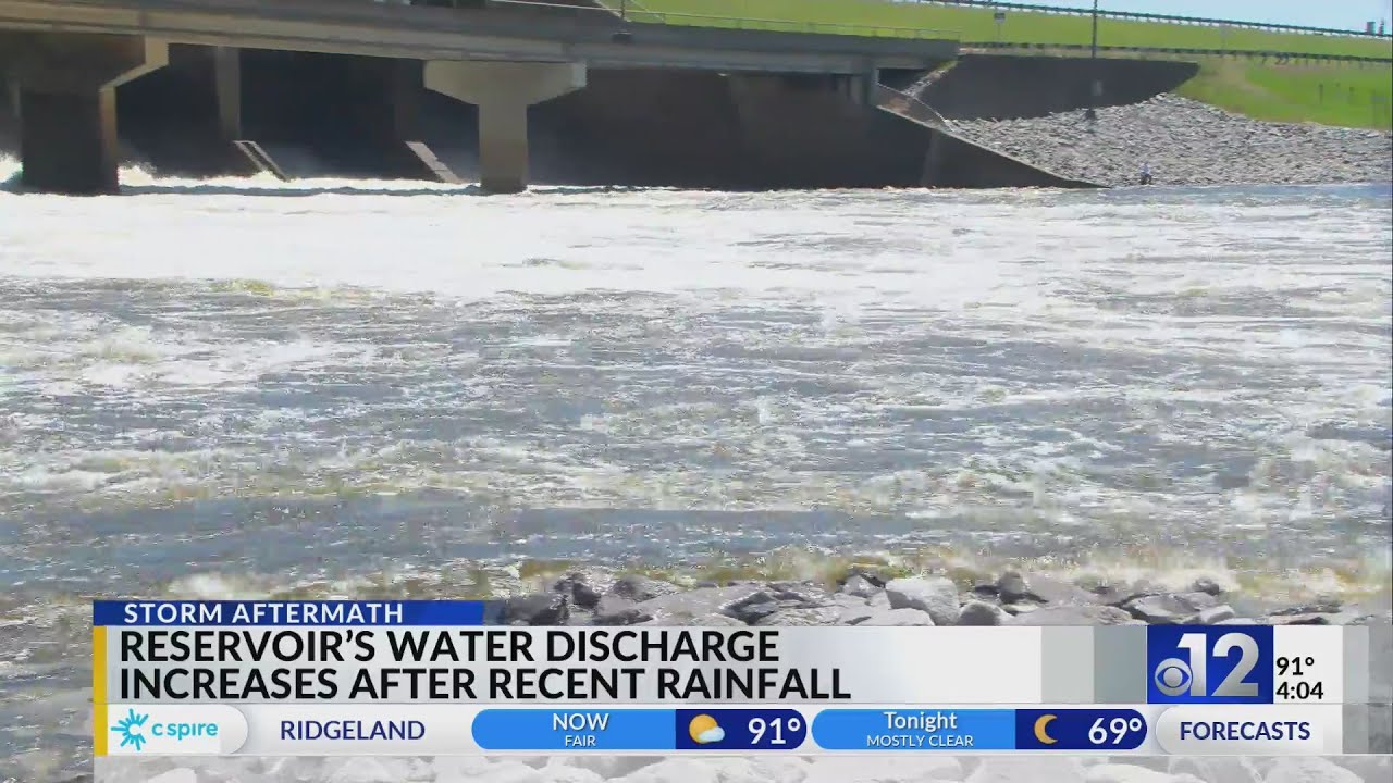 Reservoir’s water discharge increases after recent rainfall - YouTube