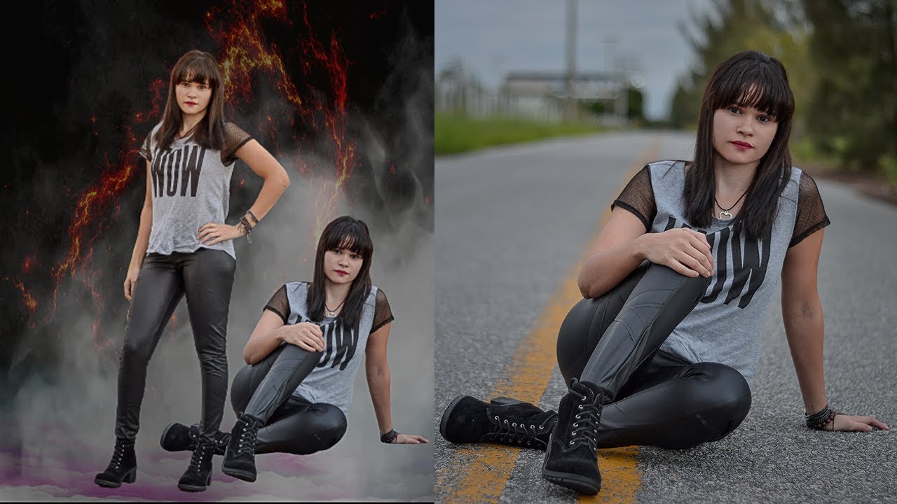 Como Fazer Efeito DUAL FOTO - Juntar duas fotos na mesma imagem - YouTube