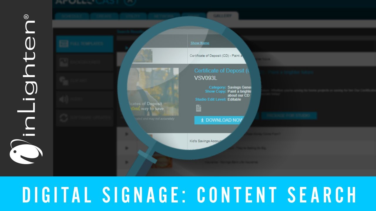 Digital Signage by inLighten - Content Search Tool - YouTube