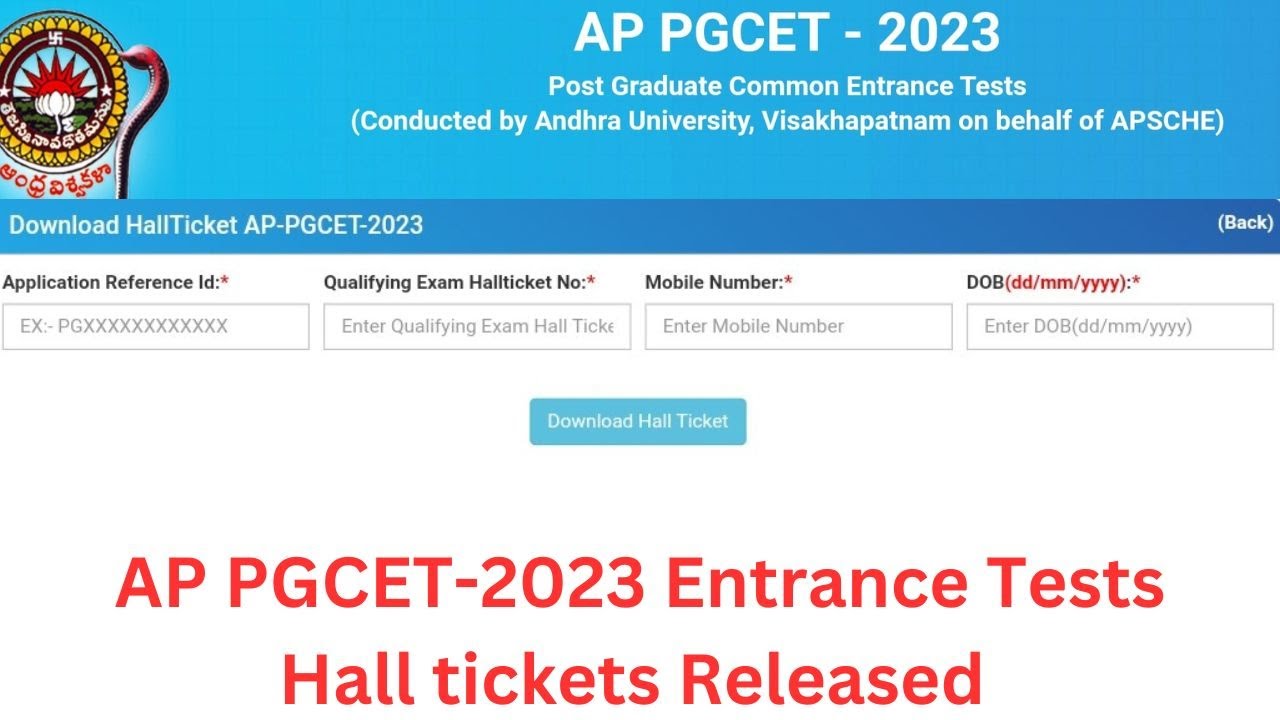 ️💐 AP PGCET-2023 Hall tickets Released ️💯💐 - YouTube