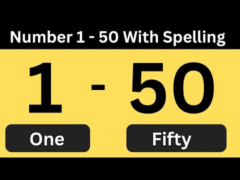 Number Names 1 to 50 in English | Numbers spelling 1-50 | Learn numbers ...