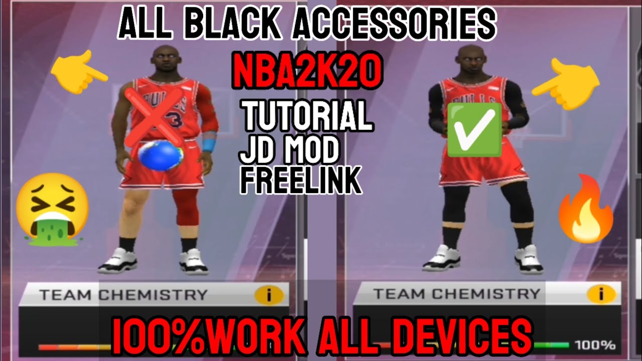 All black Accessories NBA2K20 JD MOD Tutorial Freelink #nba2k20 - YouTube
