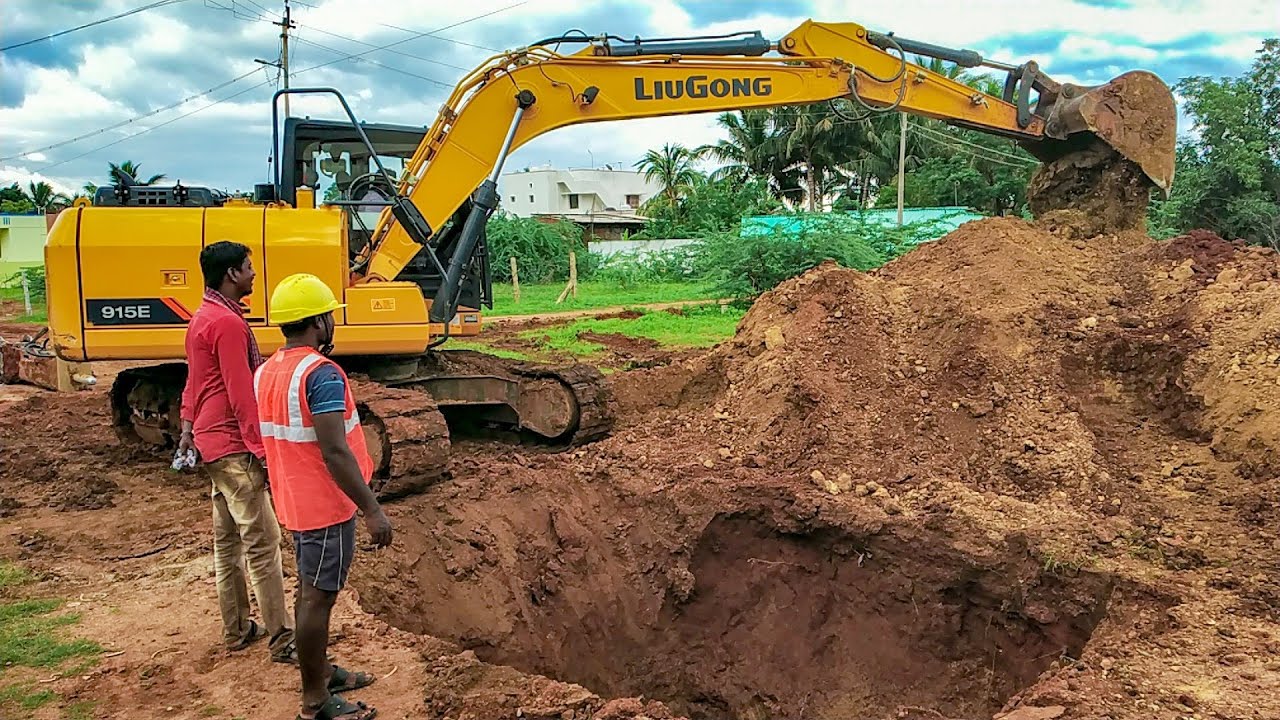 Liugong 915E Excavator work in Deep pit | JCB | Hitachi | Backhoes ...