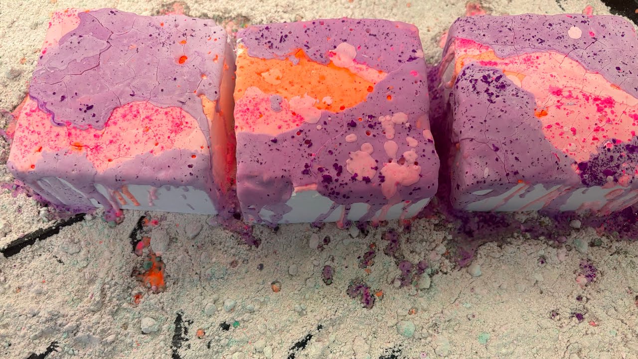 Fresh soft and crunchy gym chalk blocks topped with cornstarch paste 💜 ...