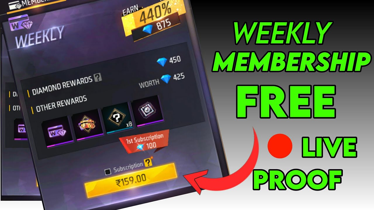 Free fire weekly membership free free fire me weekly membership free me ...
