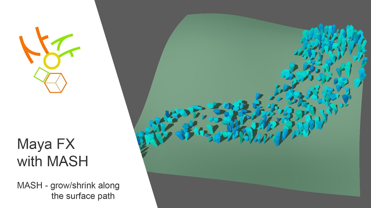 Maya FX with MASH - grow/remove along the surface path - YouTube