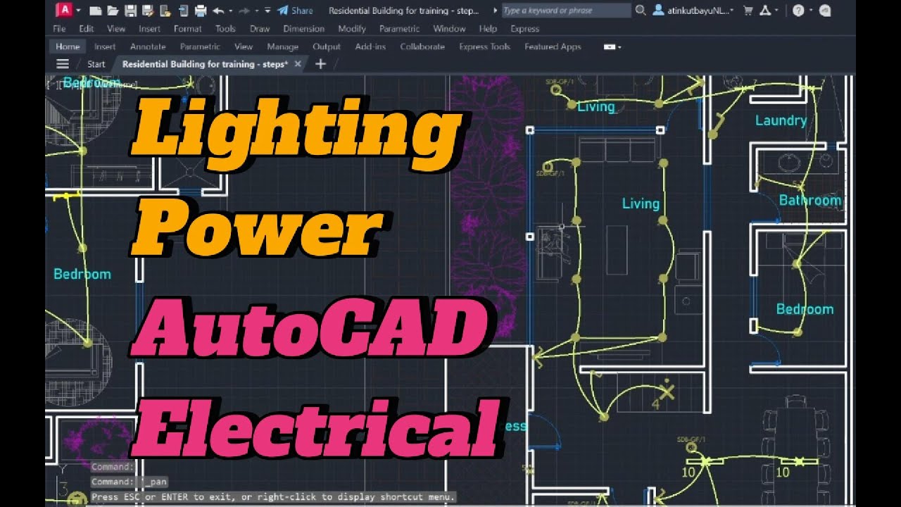How to Connect Power Supply to Lamps in AutoCAD | Electrical Building ...