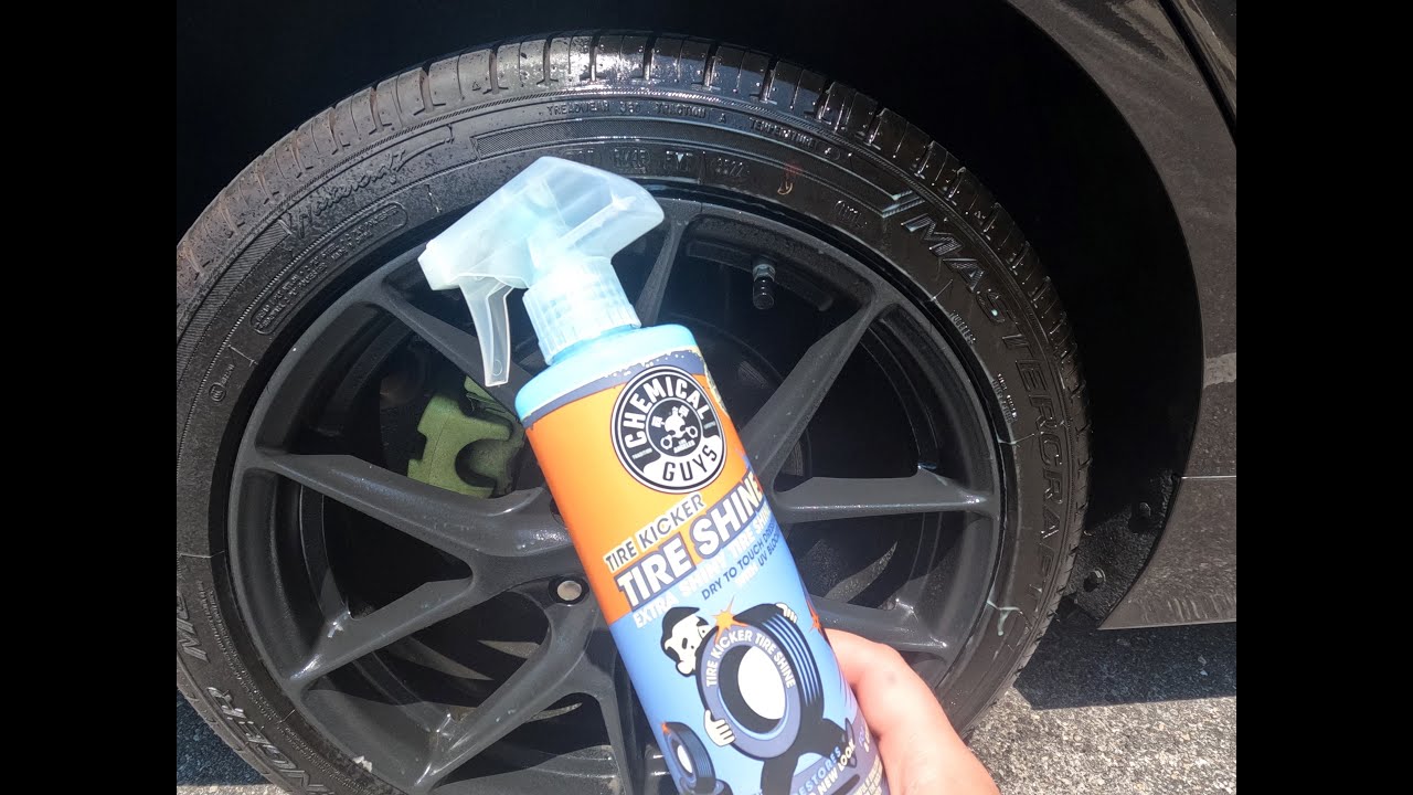 How To Use Chemical Guys Tire Kicker Extra Glossy Tire Shine + Product ...