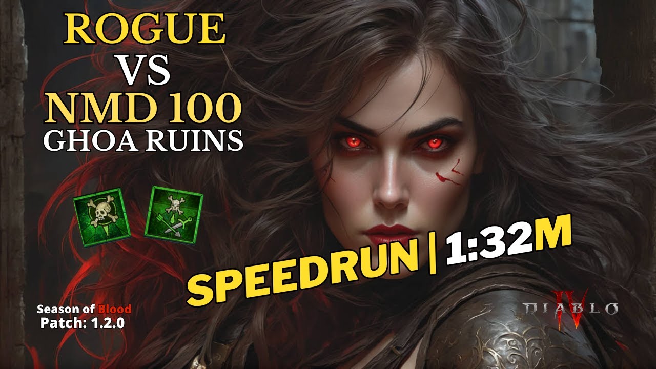 DIABLO 4 SPEEDRUN 1:32M GHOA RUINS SEASON 2 | Poison Twisting Blade ...