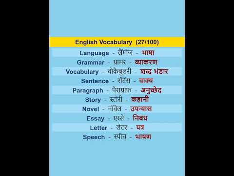 Day27|Daily English Vocabulary with Hindi Meaning