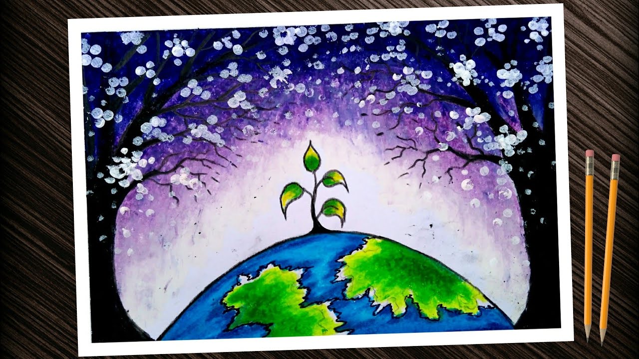 How to draw World environment day. Environment day chart/poster drawing ...