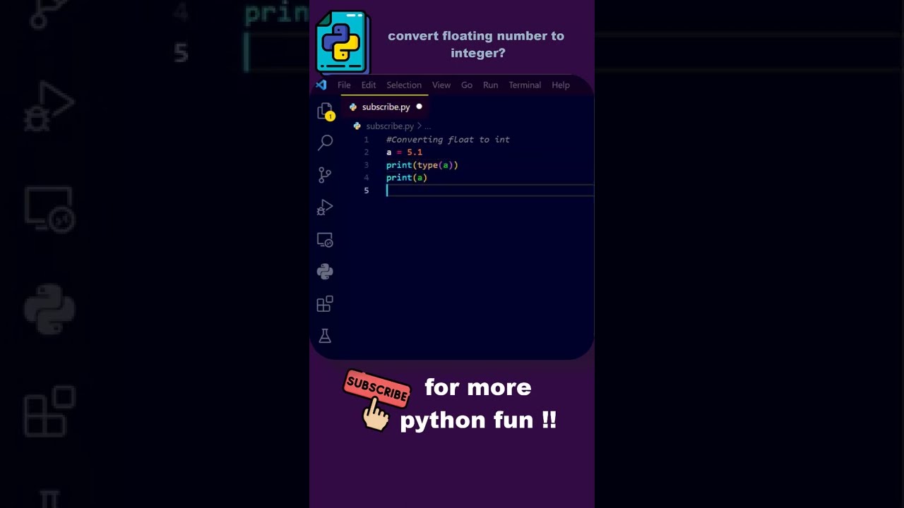 How To Convert Float Into Integer In Python shorts python YouTube How To Convert Float Into Integer In Python shorts python YouTube