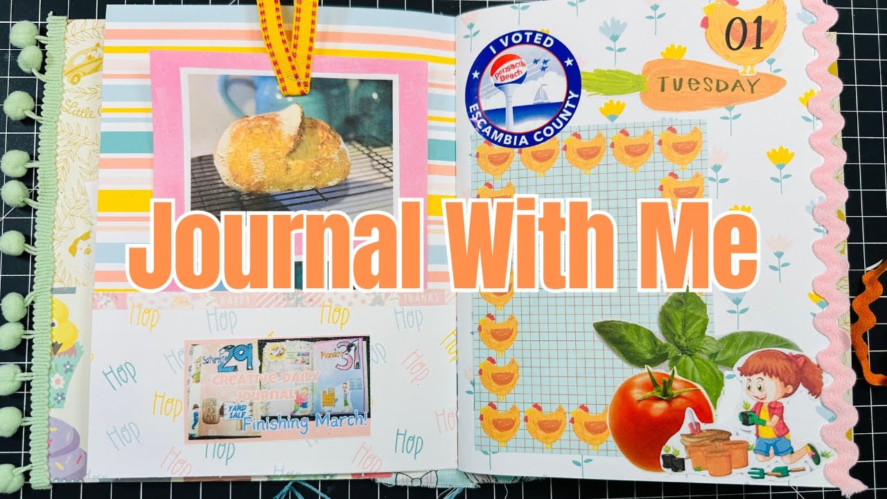April Creative Daily Journal with Me | Craft along with me - YouTube