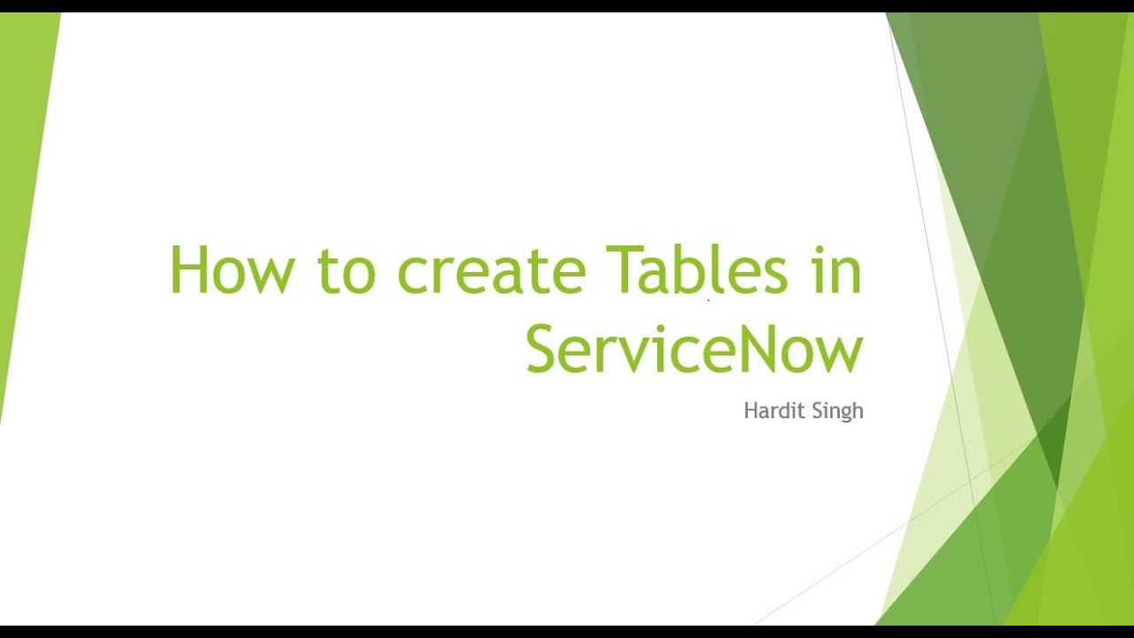 How To Create Tables In ServiceNow YouTube How To Create Tables In ServiceNow YouTube