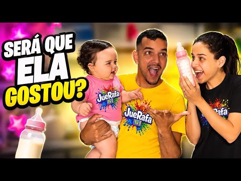 TENTAMOS DAR LEITE NA MAMADEIRA PRA ELA PELA PRIMEIRA VEZ 
