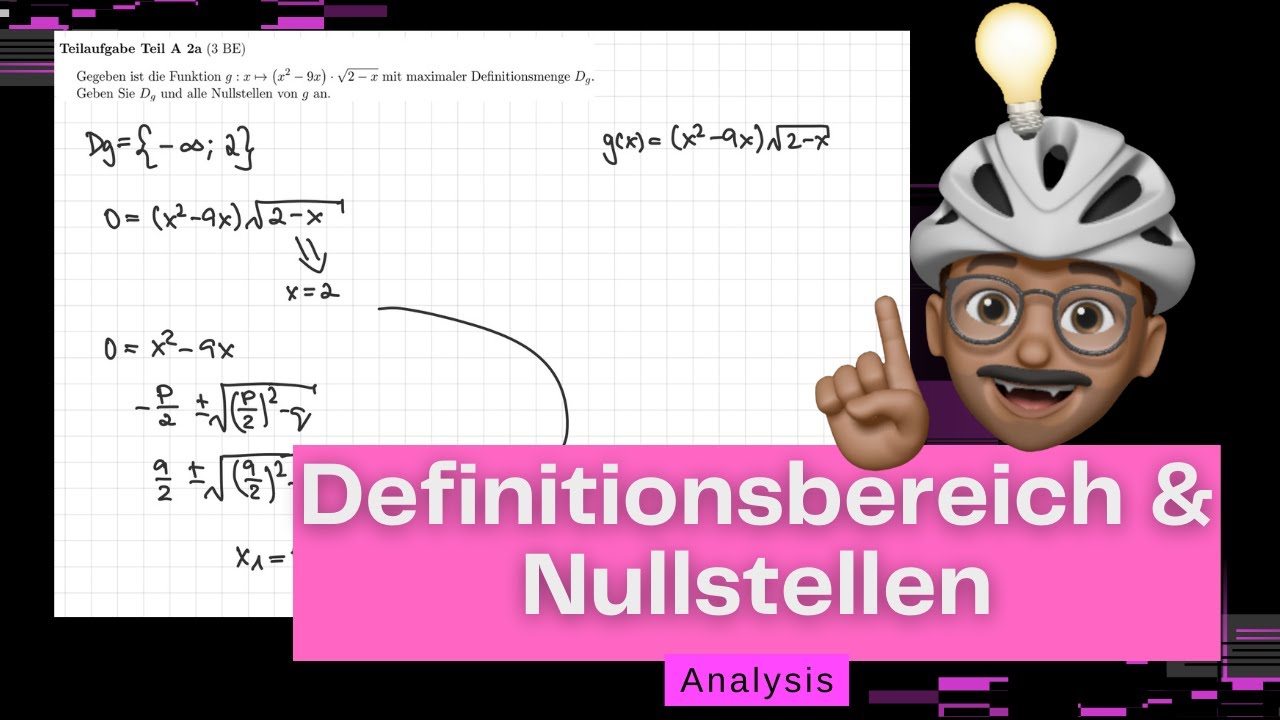 Definitionsbereich und Nullstellen bestimmen | Analysis | Mathe Abitur ...