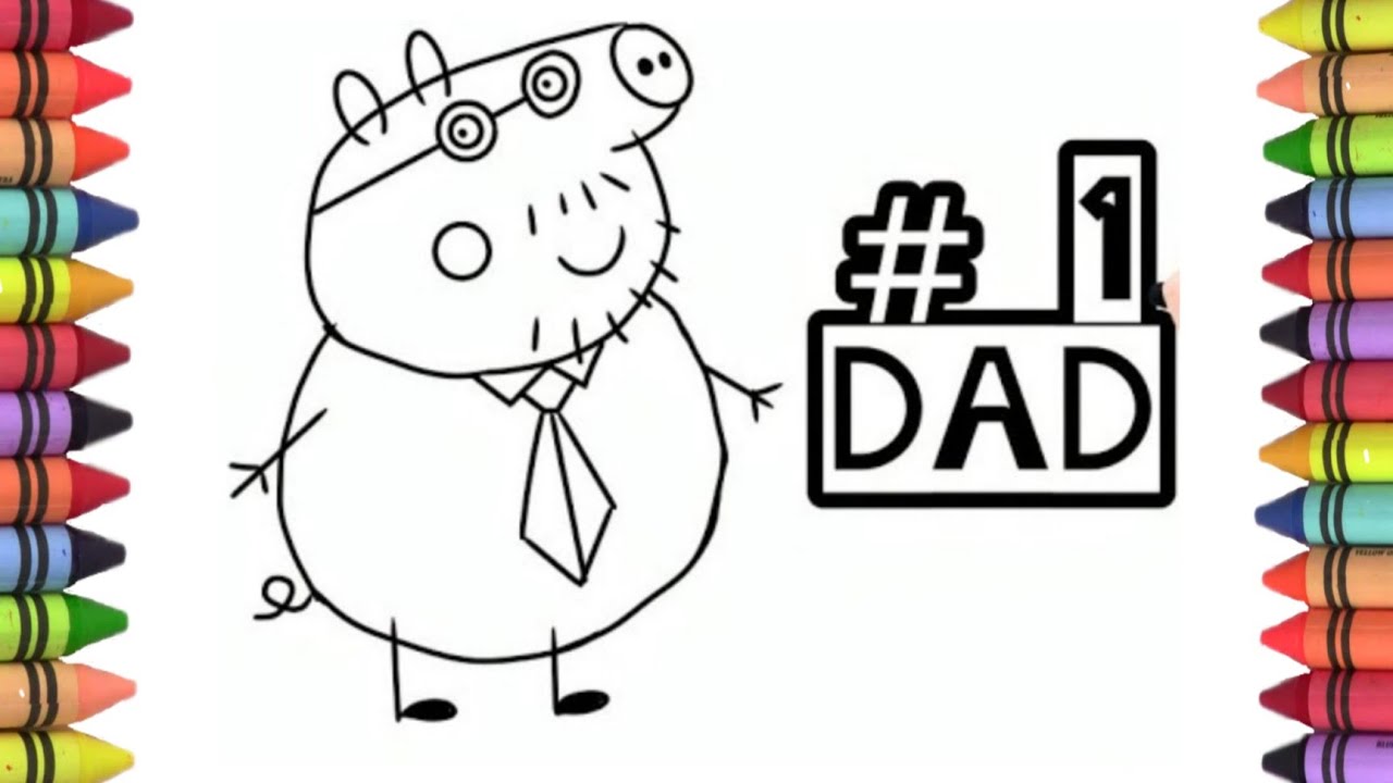 Daddy pig on father's day drawing, peppa pig in hindi,, peppa tales ...