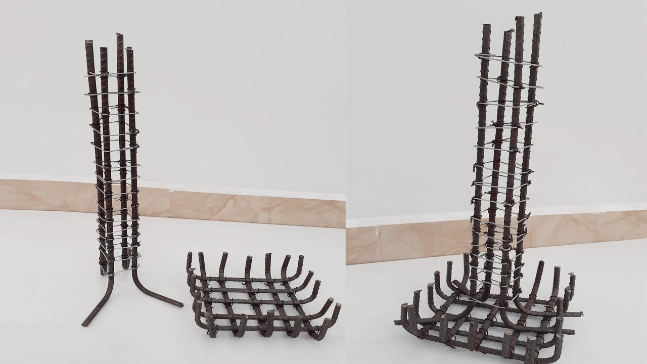 column and footing reinforcement details (model) - YouTube