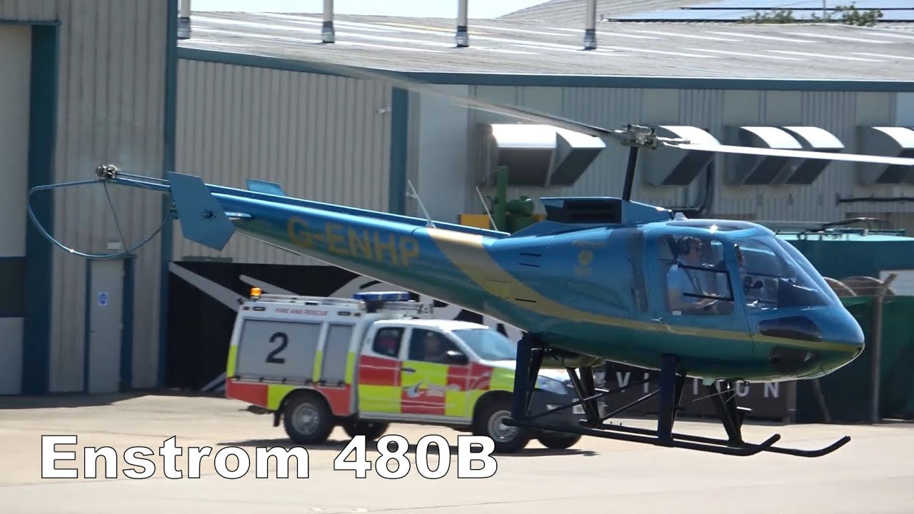 Enstrom 480B helicopter startup and takeoff from Brighton City Airport ...