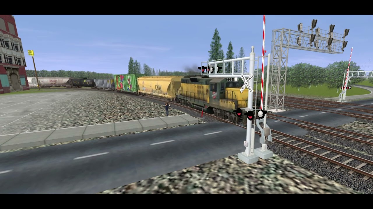Trainz: CNW GP9 leads a short IHB local through Dolton IL - YouTube