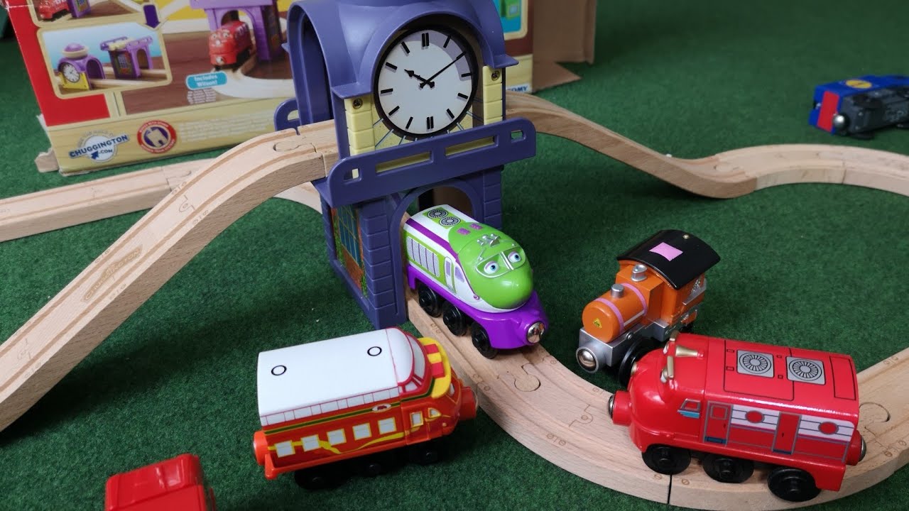 Toy Trains Chuggington , Clock, Building Block, Wooden Railway Tracks ...