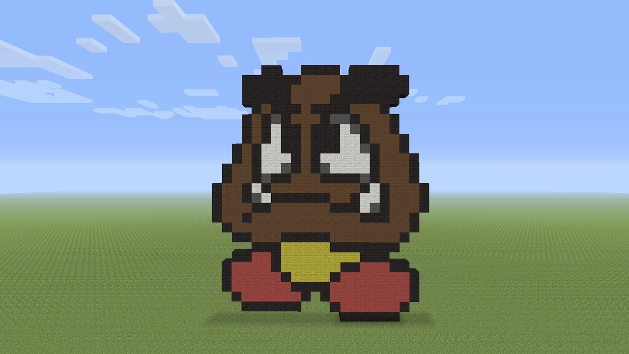 Minecraft Pixel Art - Goomba - YouTube