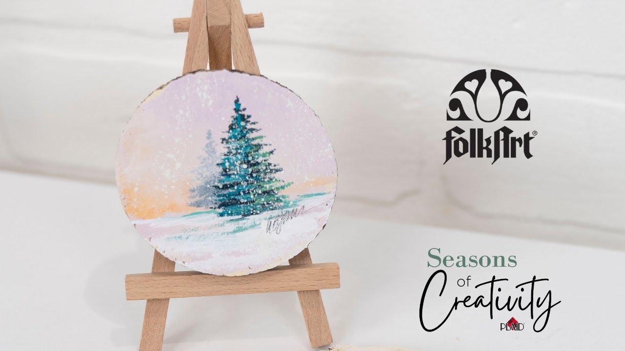 Mini Winter Scene Painting Tutorial - YouTube