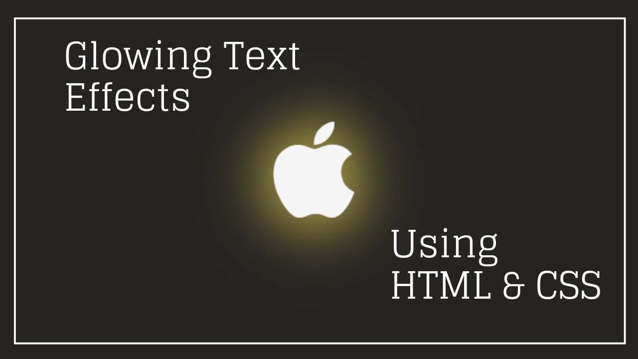 Apple Glowing Logo Using Html And Css Css Html Logo Driteducation Youtube