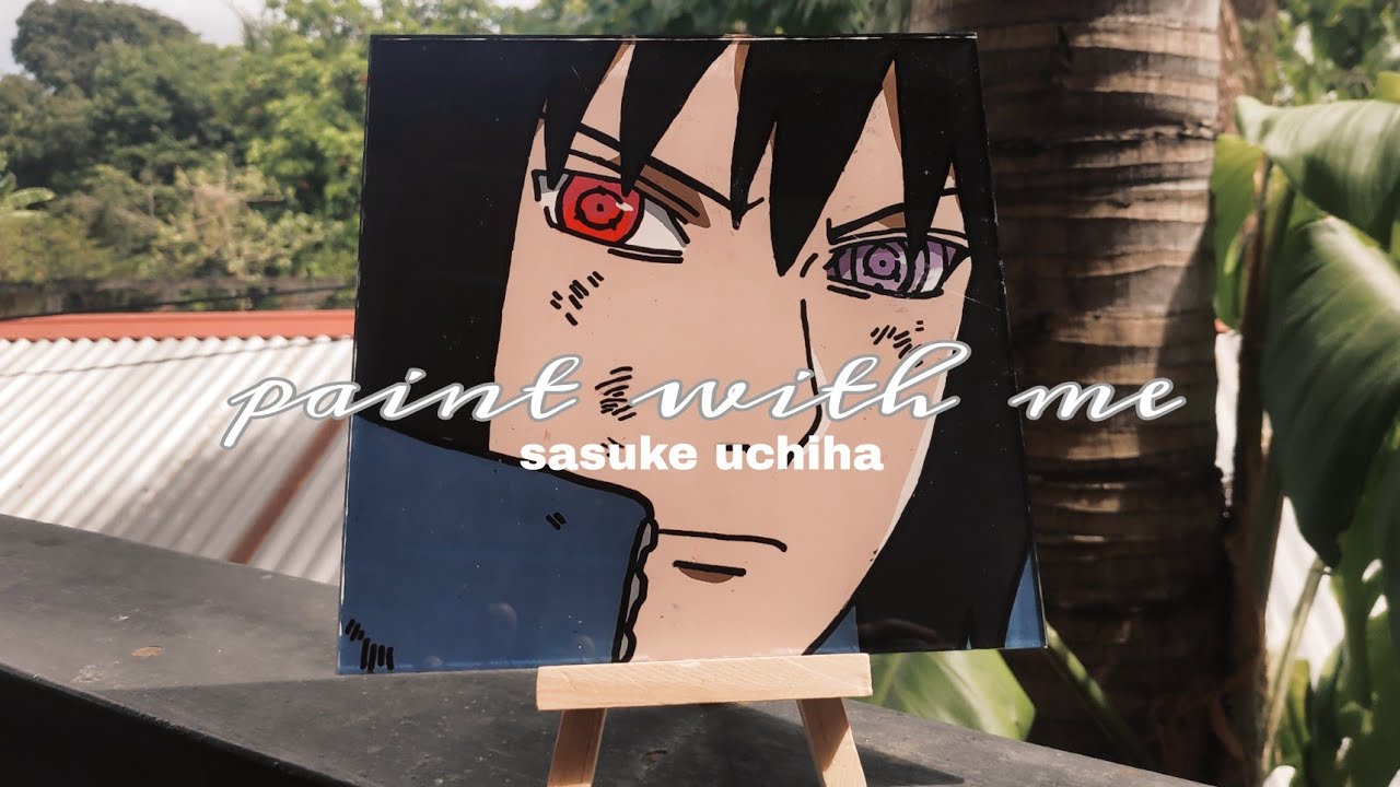 Sasuke Uchiha anime acrylic glass painting tutorial | Naruto ...