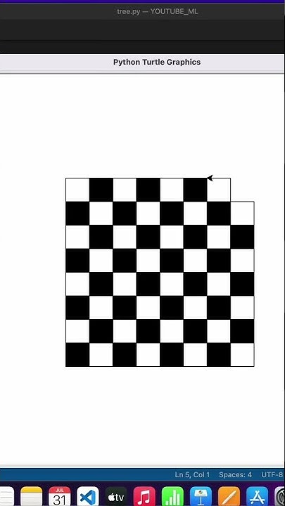 Create Chess Board Using Python Turtle #shorts #design # programming part -18 | Sandeep Makwana ...