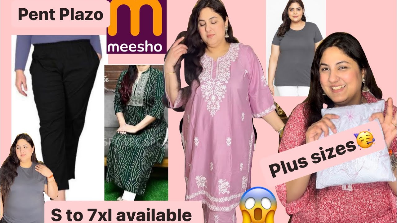 Meesho haul||Plus sizes kurta set,kurtis,T-shirt,Plazo ||s to 3xl,4xl ...
