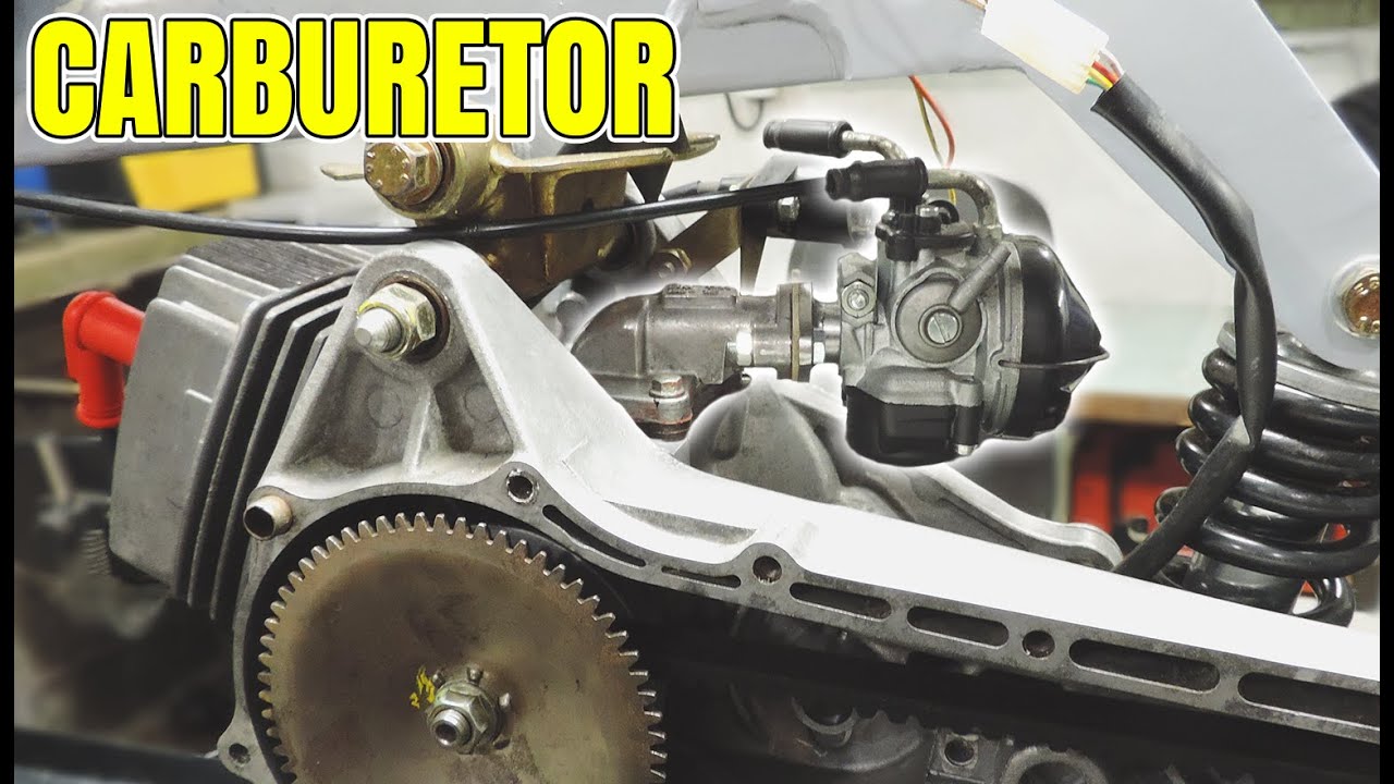 installing a new carburetor on a Peugeot Fox Deluxe 50cc Racer - YouTube
