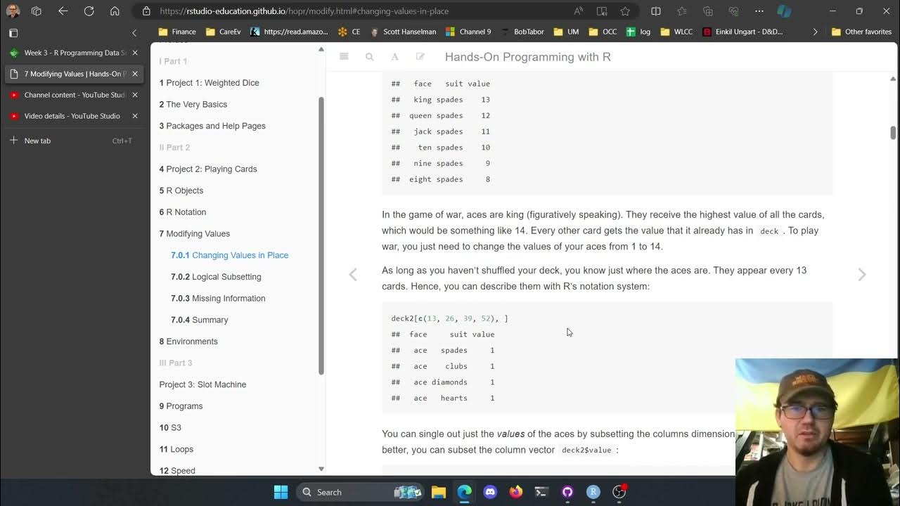 CIS 2141 - R Programming for Data Science - Modifying Values and Lab 3 - YouTube