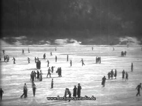 Eisvergnügen auf der Oestertalsperre 1953