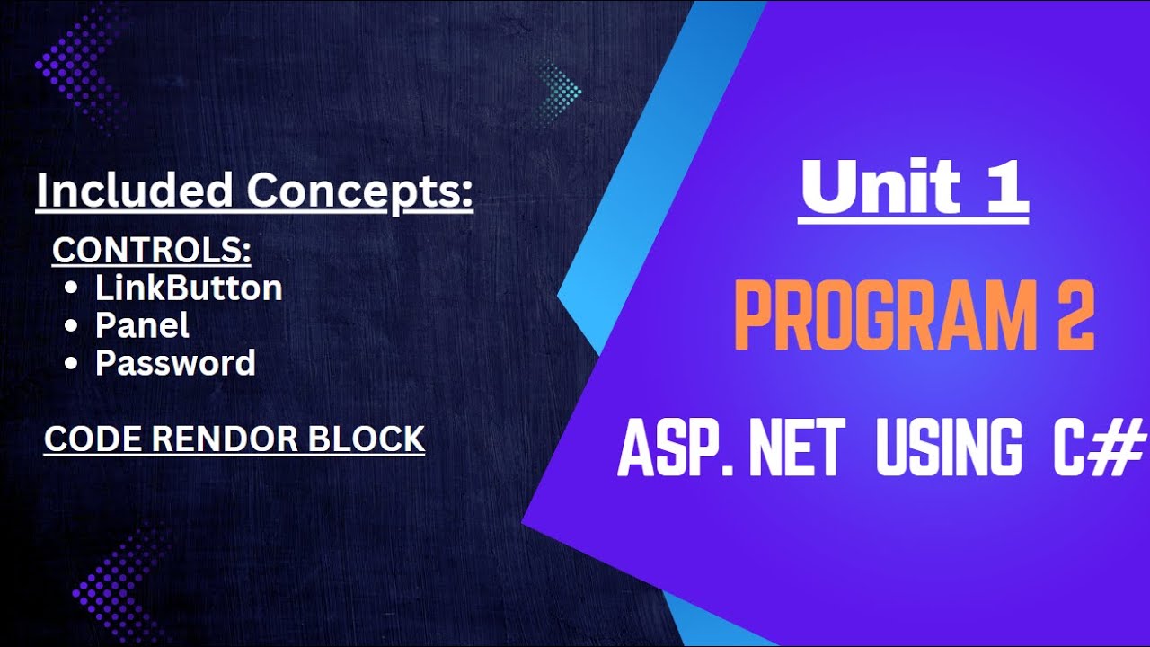Unit:1 Program:2 ASP.NET using C# - YouTube