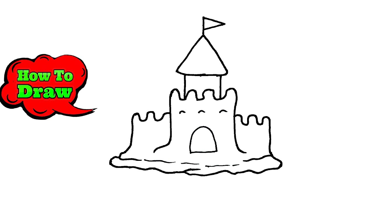 How to Draw Summer Things Easy ( Sand Castle in the Beach ) - YouTube