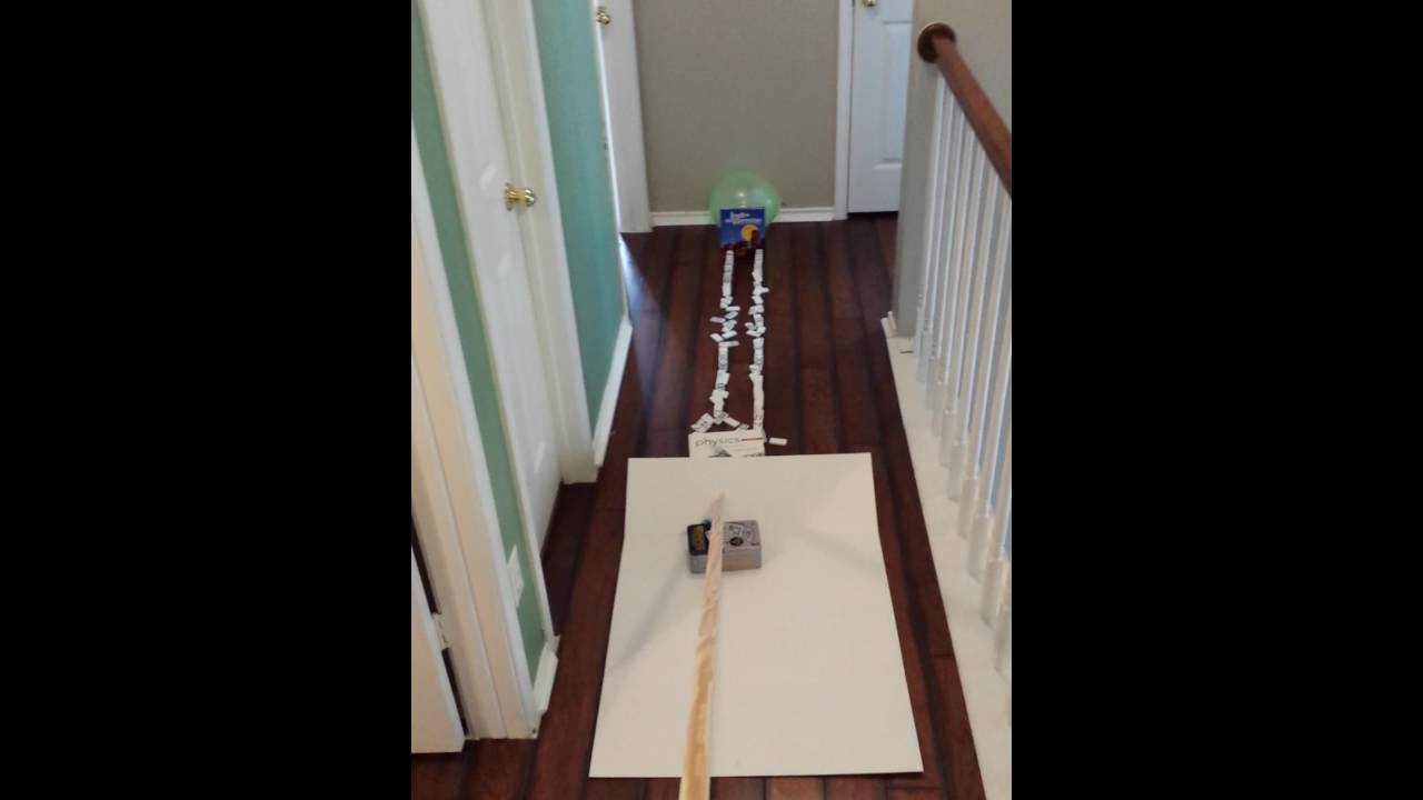 Rube goldberg project pop the balloon - YouTube